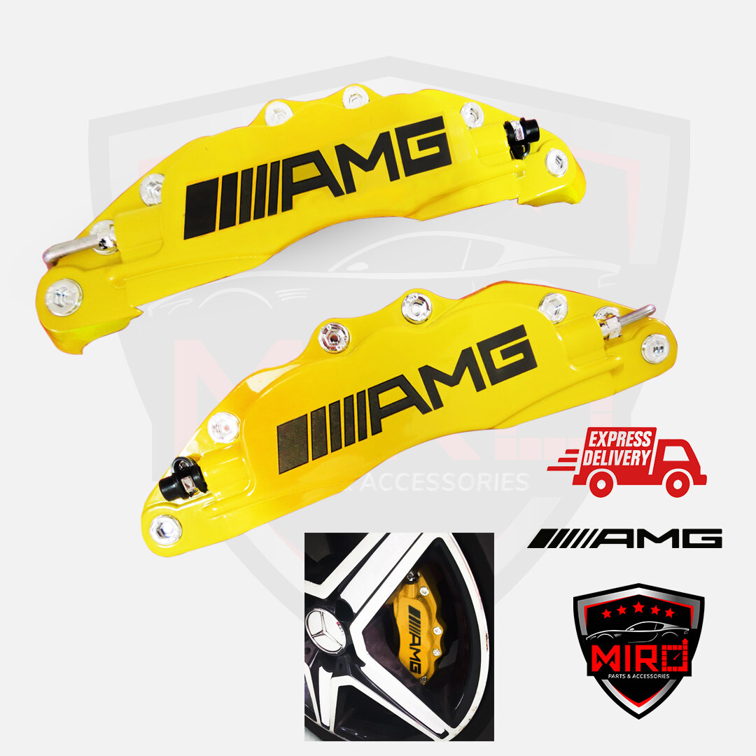 AMG BREAK CLAIPER IPER 2PCS Car Styling Aluminum AMG Brake Caliper cover-Yellow-Fit-15-till-19 ...
