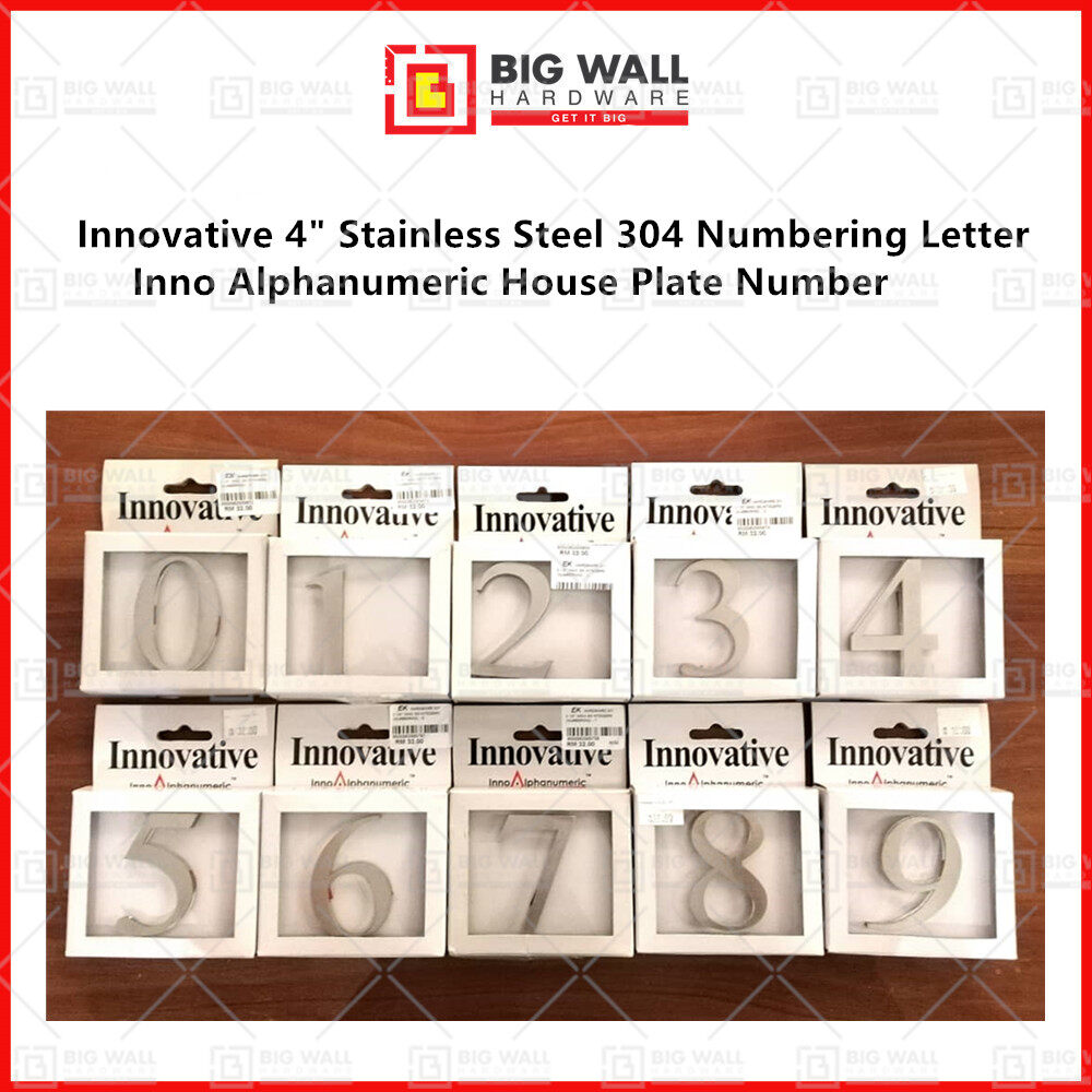 Innovative 4 / 6 Inch Stainless Steel 304 Inno Alphanumeric House Plate ...
