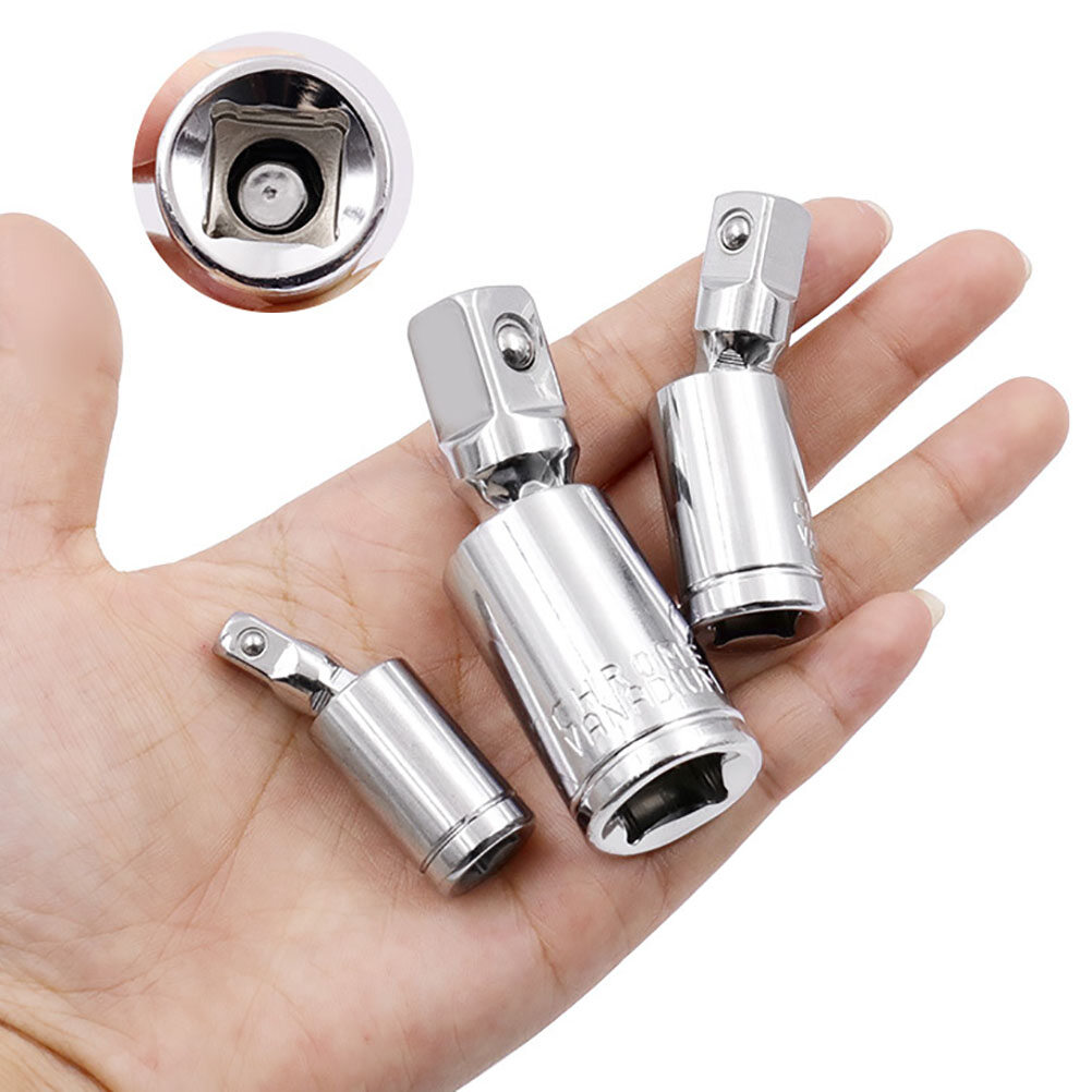3Pcs 1/4" 3/8" 1/2" Impact Swivel Universal Joint Air Impact Socket Set ...