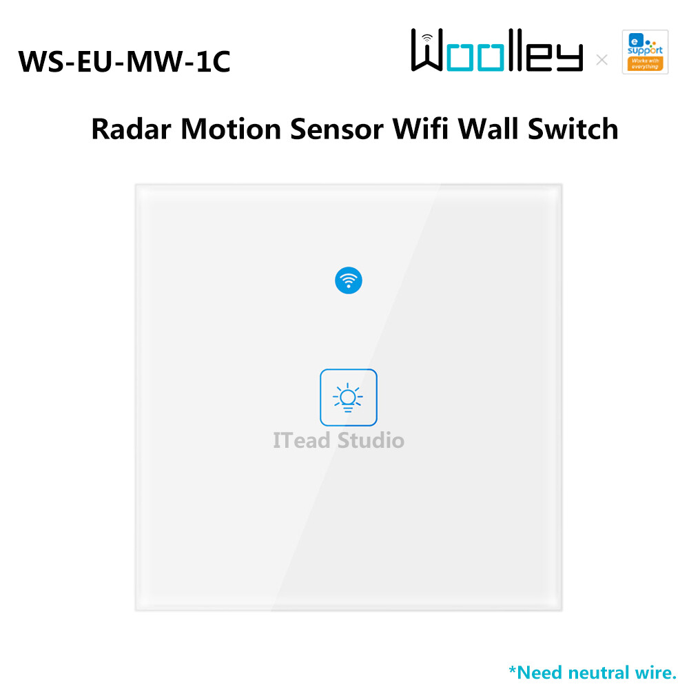 WOOLLEY WS-EU-MW Radar Motion Sensor Wifi Smart Wall Switch eWeLink APP ...