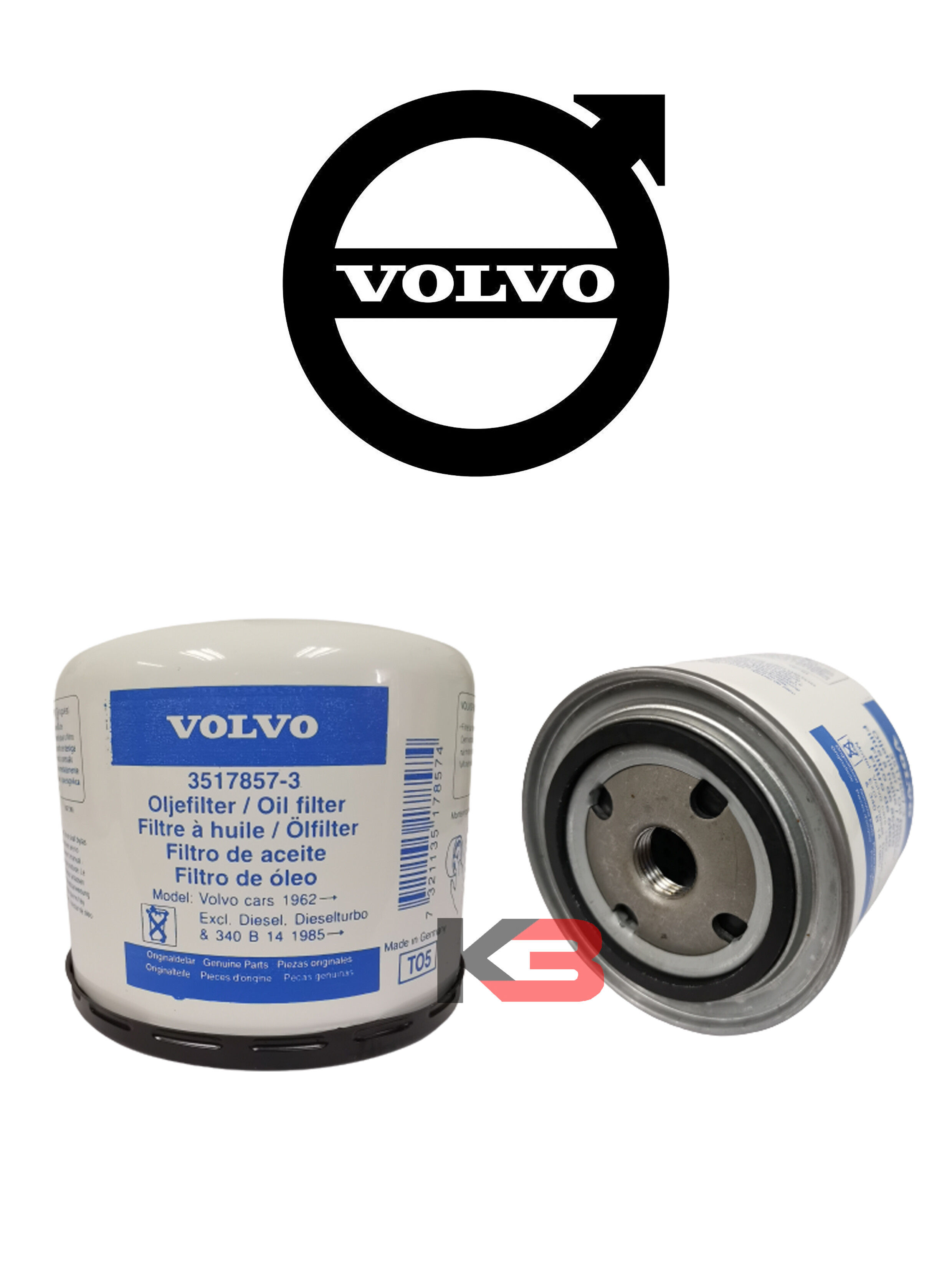 VOLVO 240 , 244 , 850 , 940 OIL FILTER ( 3517857-3 ) | Lazada