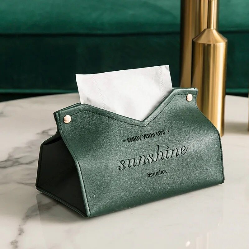 [GG HOME] PU Leather Tissue Holder /Leather Tissue Storage Box / Car ...