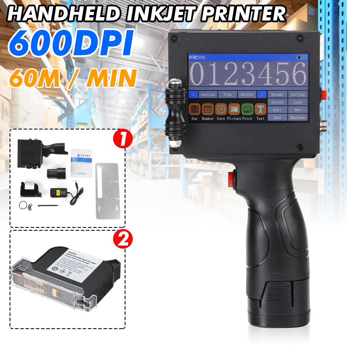 Smart Handheld Inkjet Printer 600DPI Jet Printer Coding Machine Code ...