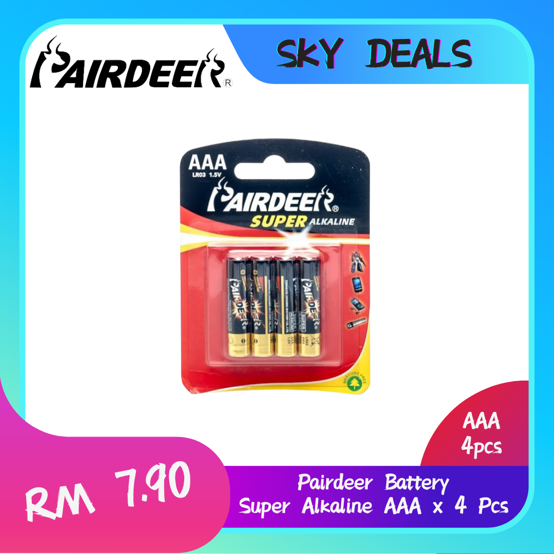 Original Pairdeer Super Alkaline Battery AA / AAA X 4 PCS 电池 | Lazada