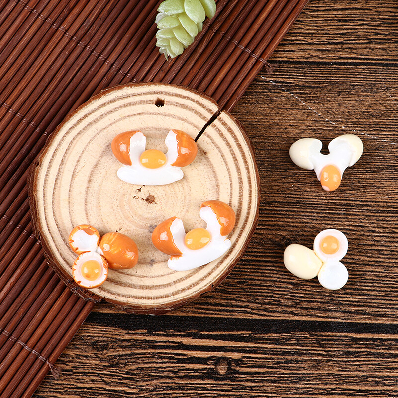 WXGR 10ชิ้น/เซ็ต1:12จิ๋วตุ๊กตาอาหารทอดไข่ขาวแกล้งเล่นของเล่น - wxgrm - ThaiPick