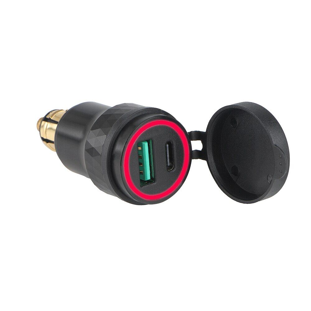 Motorcycle Quick Charger 3.0 USB & Type C DIN Hella Plug Socket Power ...