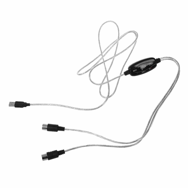 USB IN-OUT MIDI Cable Converter PC to Music Keyboard Adapter Cord - OOK ...