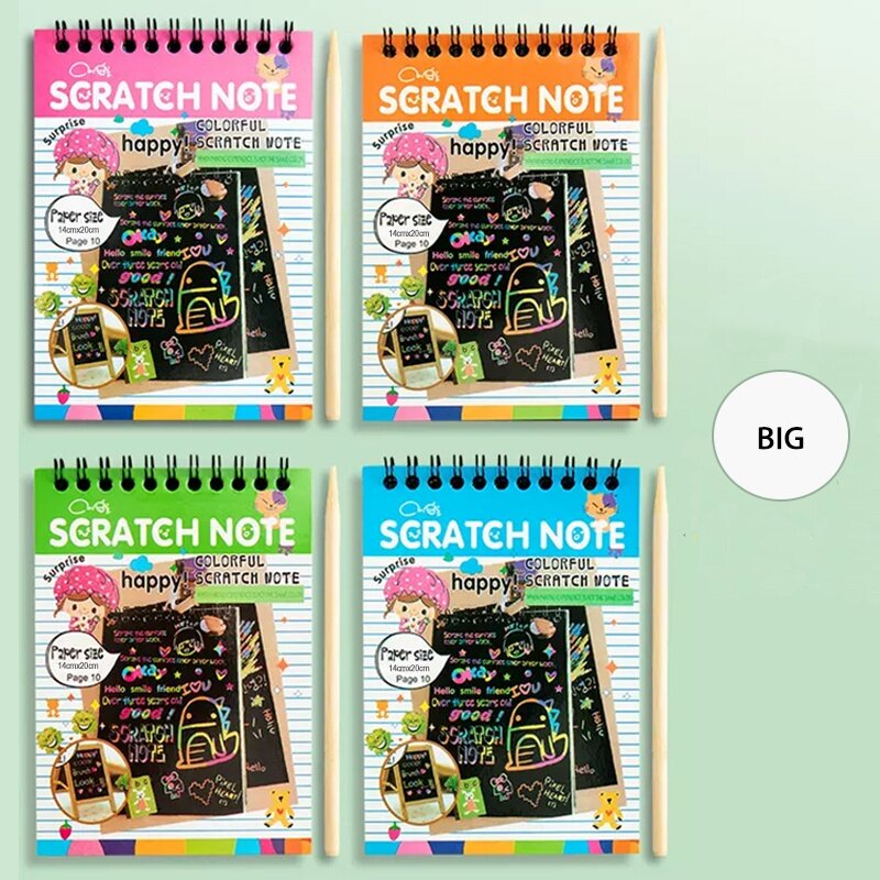 𝗨𝗡𝗟𝗘𝗔𝗦𝗛 𝗖𝗥𝗘𝗔𝗧𝗜𝗩𝗜𝗧𝗬 》Rainbow Scratch Notebook Colorful Magic Kids ...