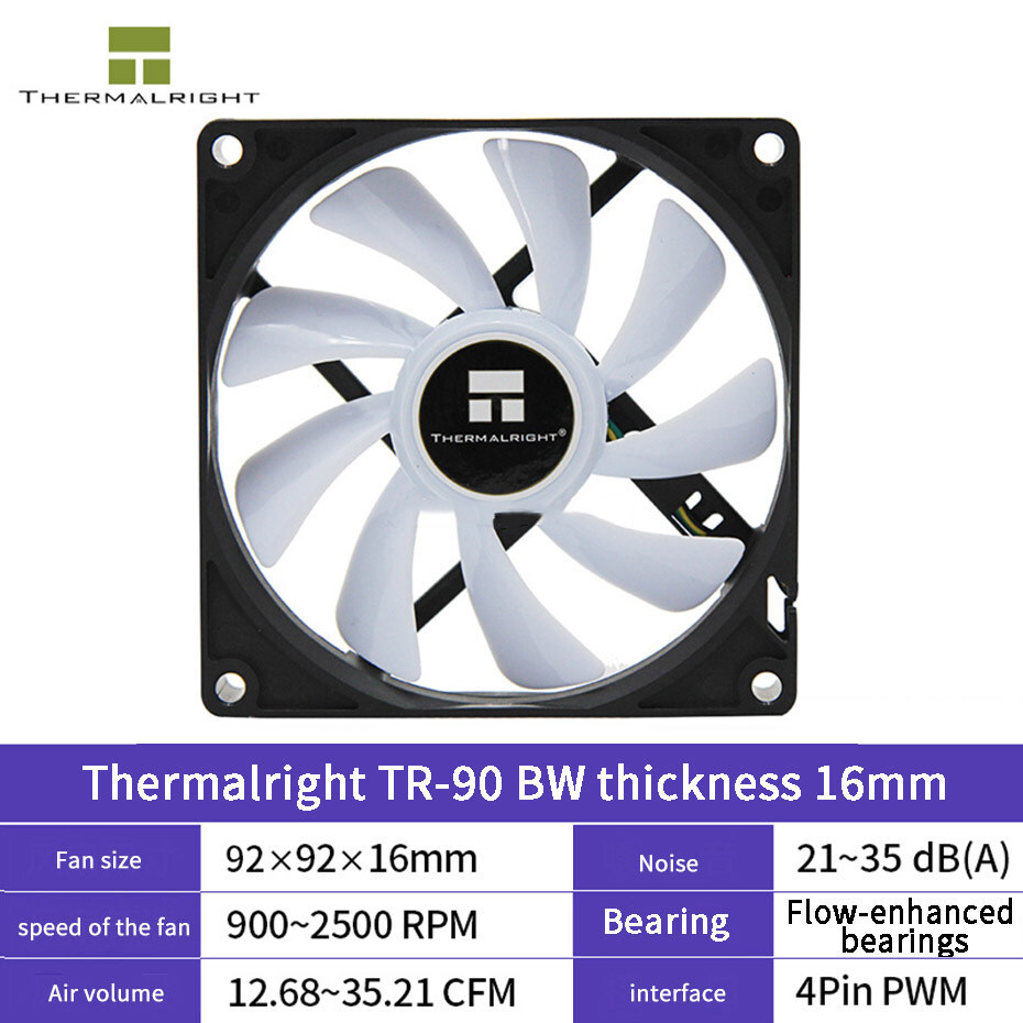 Thermalขวา TL-C9 TL-9015R TR-90เว็บ TR-9225 BW-1 92X92X25มม. 4PIN PWM ...