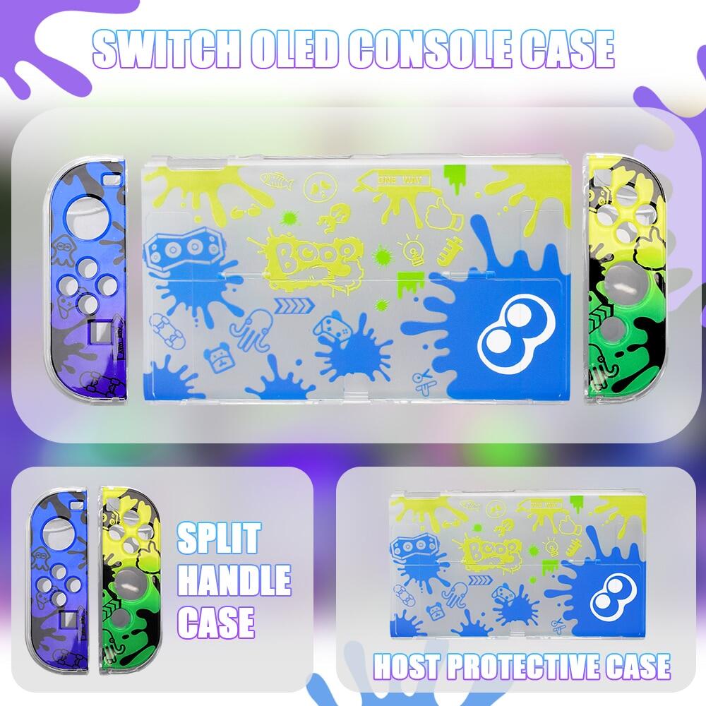 Narsta Splatoon 3สำหรับ Nintendo Switch Oled Skin Hard Shell Dockable ฝาครอบกระจกหน้าจอฟิล์ม4 ...