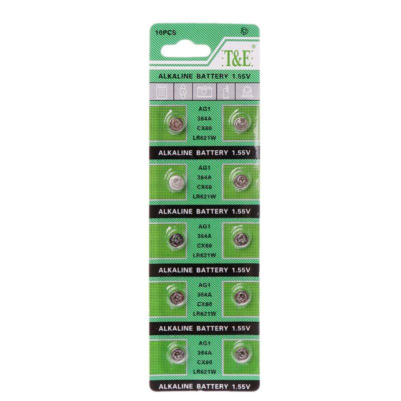 10PCS Watch Battery AG1 1.55V 364 SR621SW LR621 621 LR60 CX60 Alkaline ...