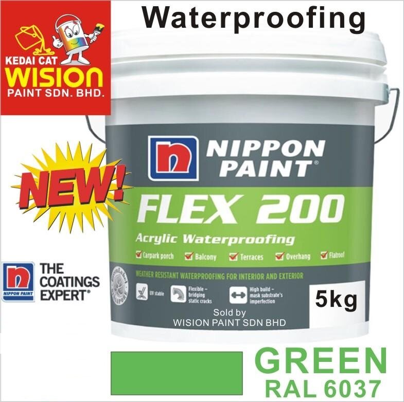Nippon Paint FLEX 200 5kg Acrylic Waterproofing / flex200 / 5kg | Lazada