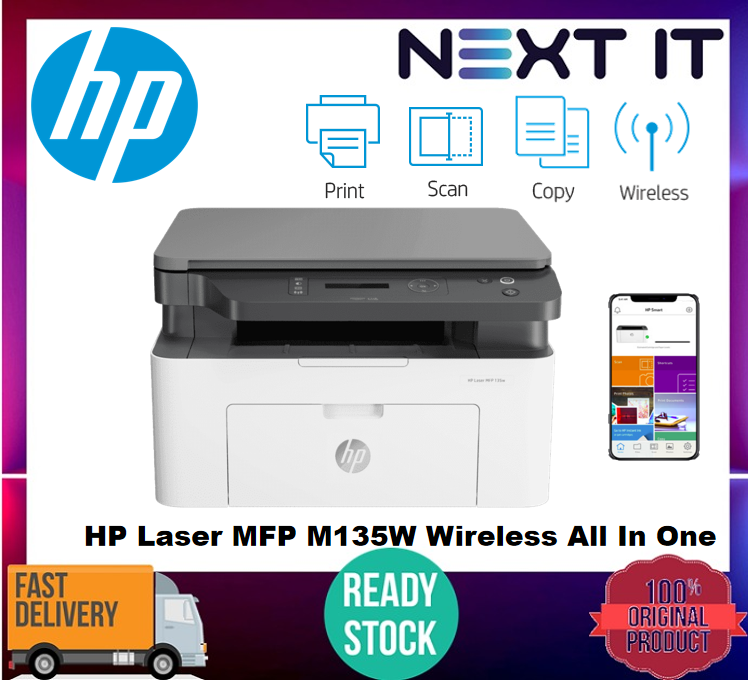[READY STOCK] HP Laser MFP M135a / M135w Wireless All-in-One Laser ...
