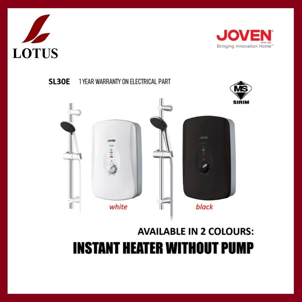 Joven SL30iPRS Instant Water Heater with DC Pump and Rain Shower SL30e ...