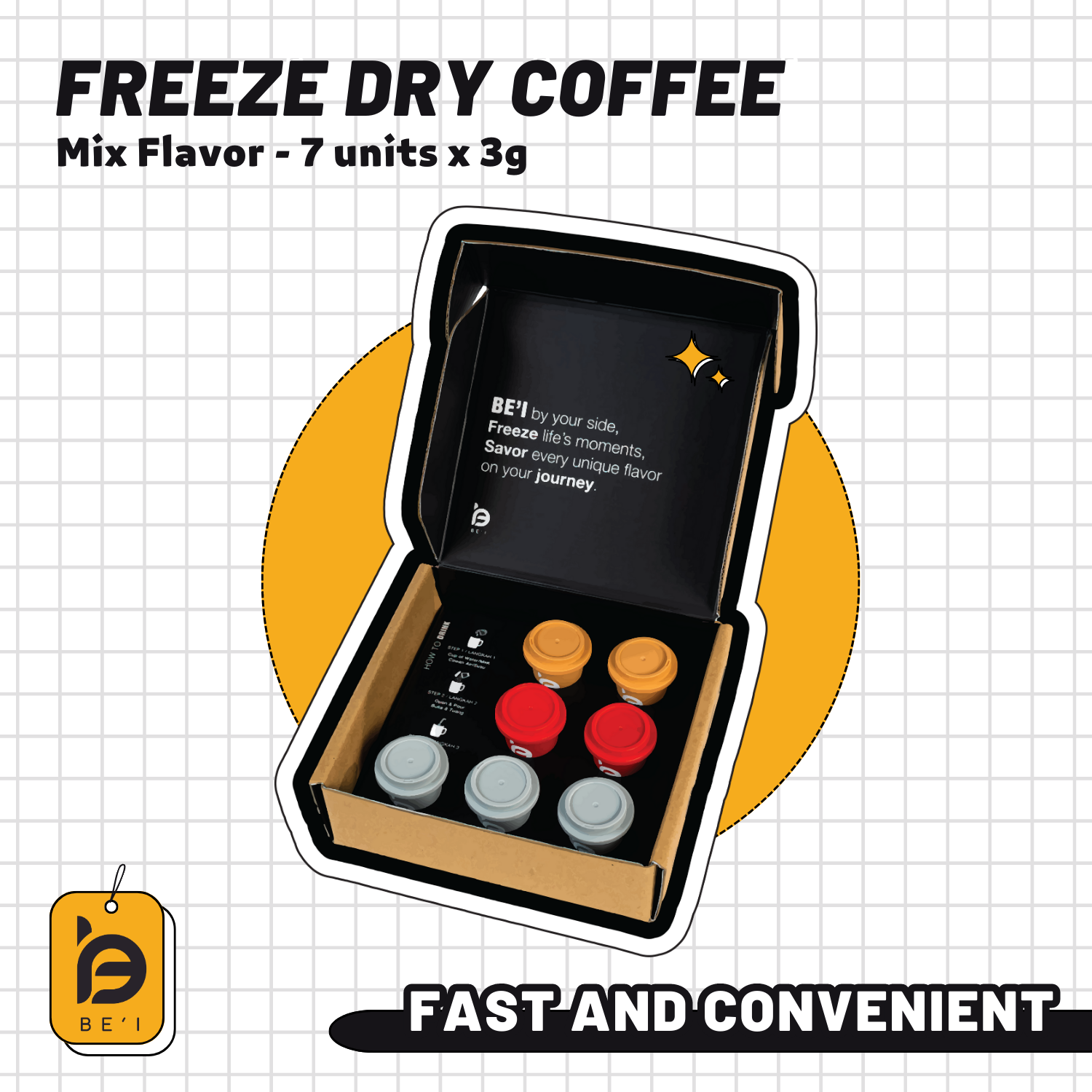 Bei Coffee Freeze Brew Mix 7x3g Freeze Dry Coffee | Lazada