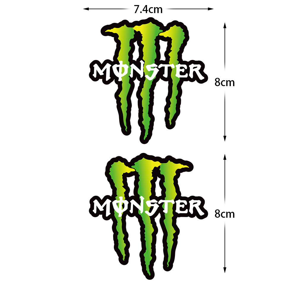 2 Set of PVC Material Dinosaur Shaped Monster Energy Stickers and ...