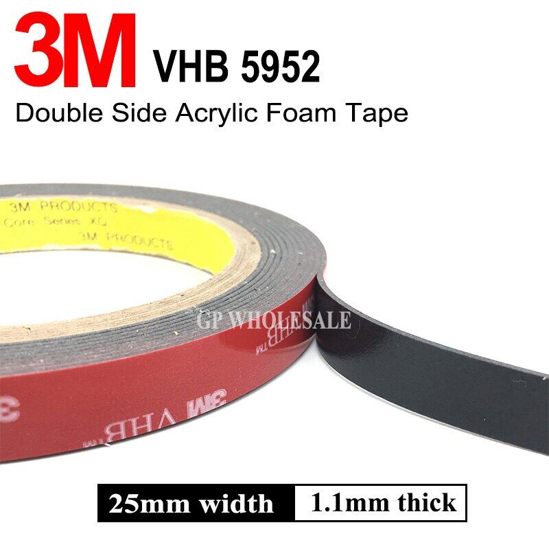 3M VHB 5952 Cinta De Montaje Resistente Negra, Cinta Adhesiva De Doble Cara De Espuma Acrílica ...