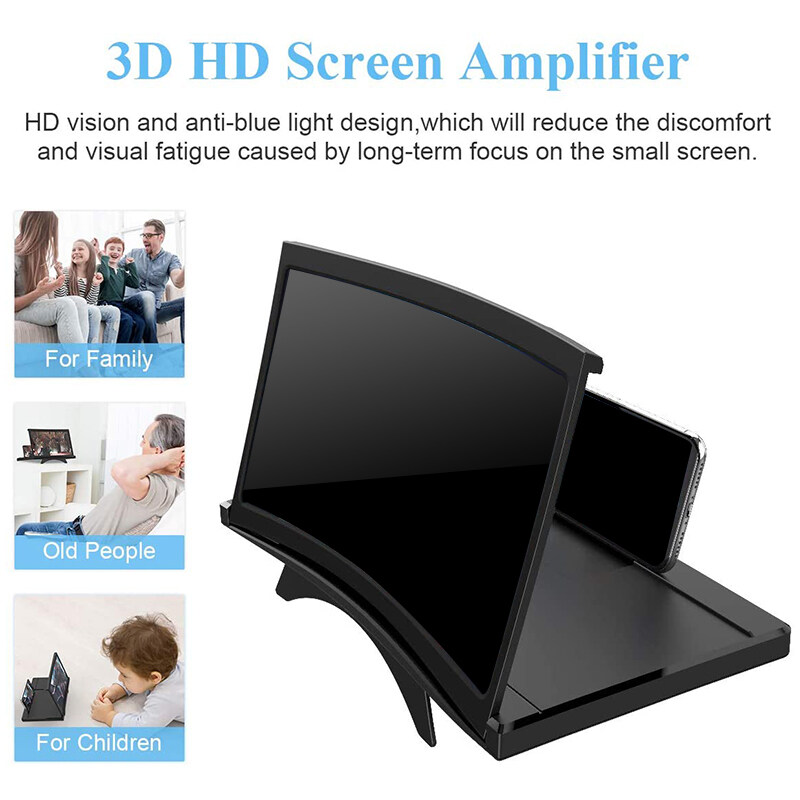 12 Inch Curved Screen Magnifier -3D HD Mobile Phone Projector Screen ...
