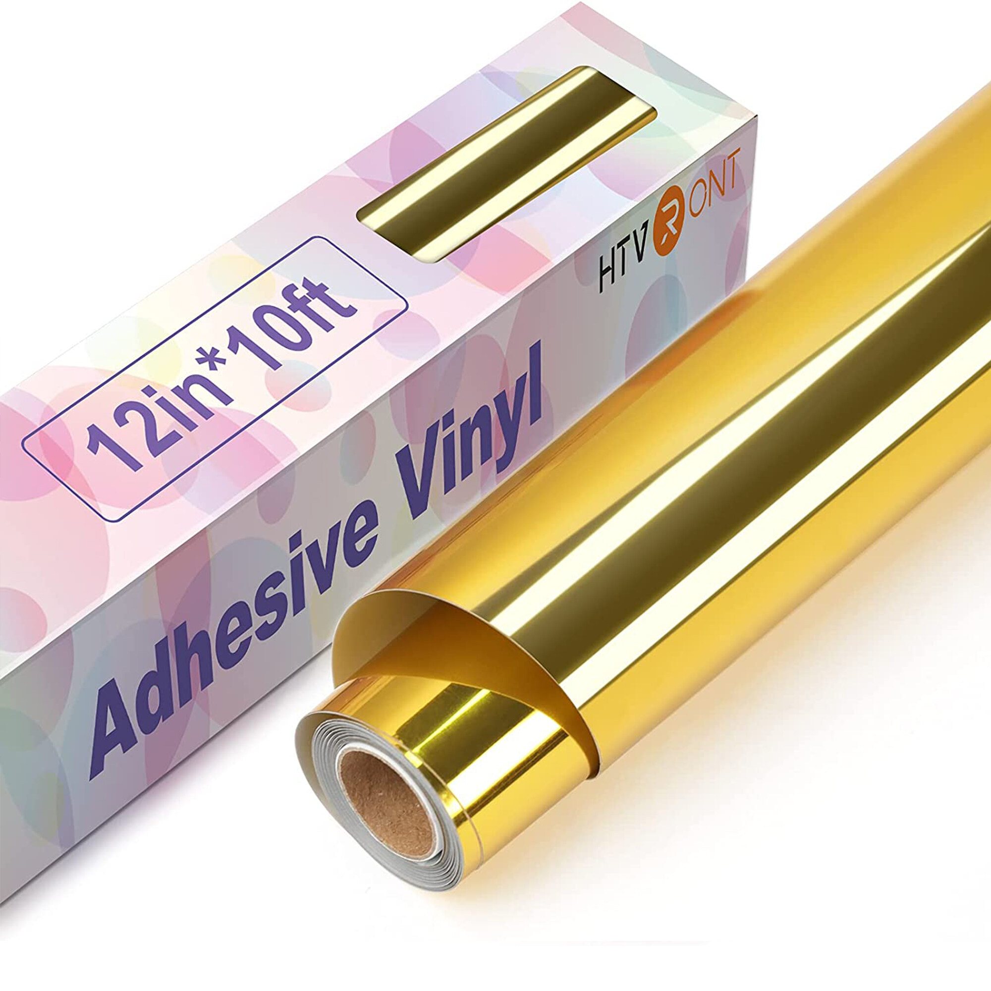 [12''x10FT]HTVRONT Craft Adhesive Vinyl Roll 30cm x 3m Gold Chrome ...