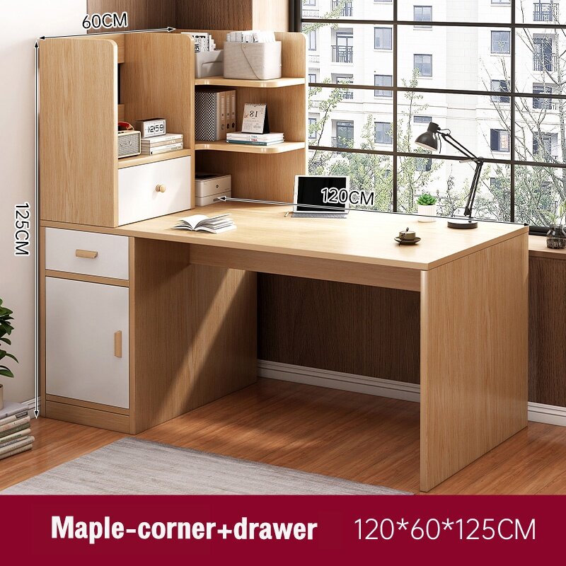 SUNNY Computer Study Table With Side Bookshelves Meja belajar ...