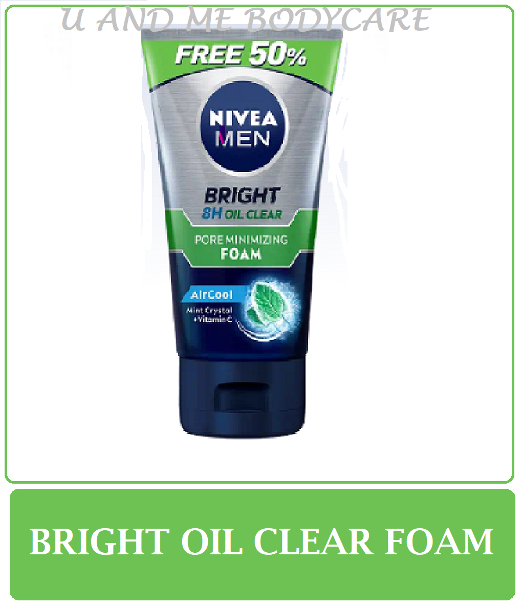 NIVEA Men Bright Oil Clear Pore Minimizing Foam 150g | Lazada