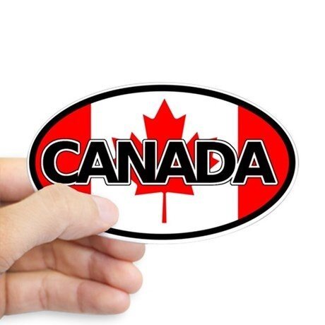 2Pack Canada and Canadian Flag Car Bumper Sticker Decal Oval Car ...