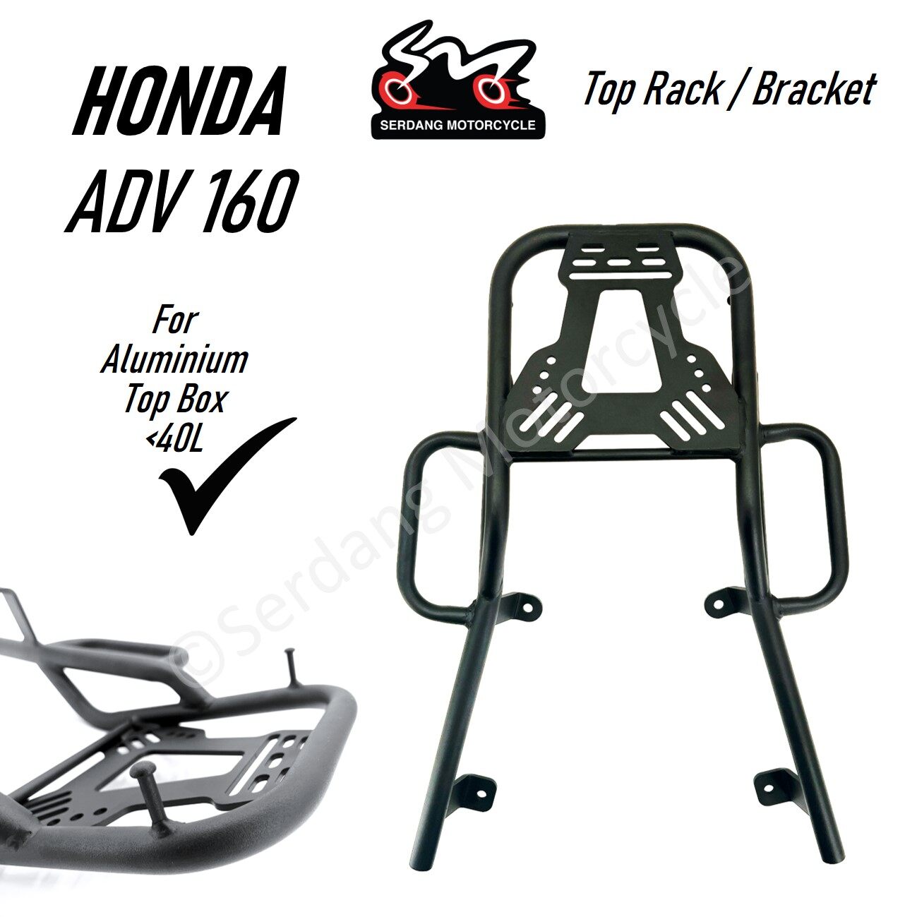 Honda ADV 160 Top Rack Bracket Rear Luggage Rak Bagasi Pemegang Kargo ...