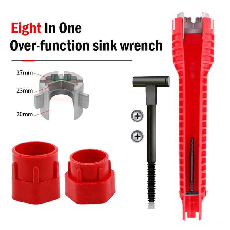 8 In 1 Anti-slip Kitchen Repair Plumbing Tool Sink Faucet Wrenches Tool ...