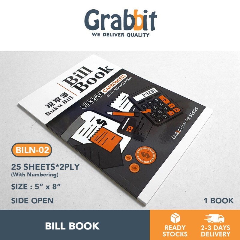 GRABBIT 2ply Bill Book Invoice Receipt Cash Book with Numbering / No ...