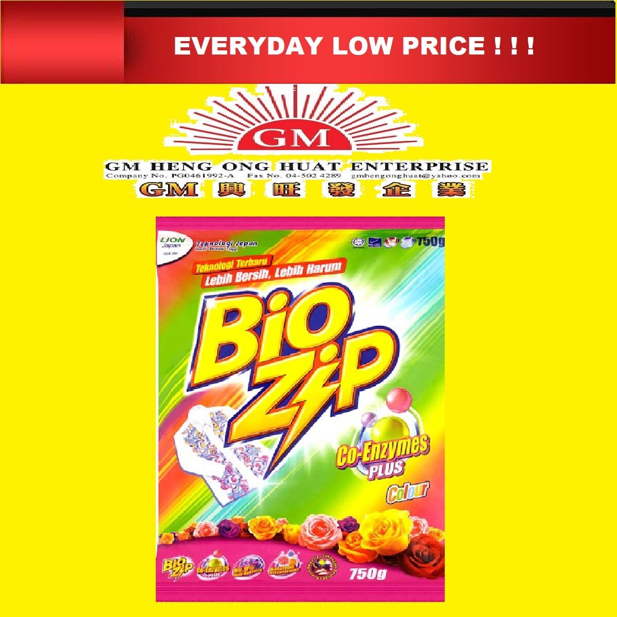 BIO-ZIP BIOZIP DETERGENT POWDER 750G | Lazada