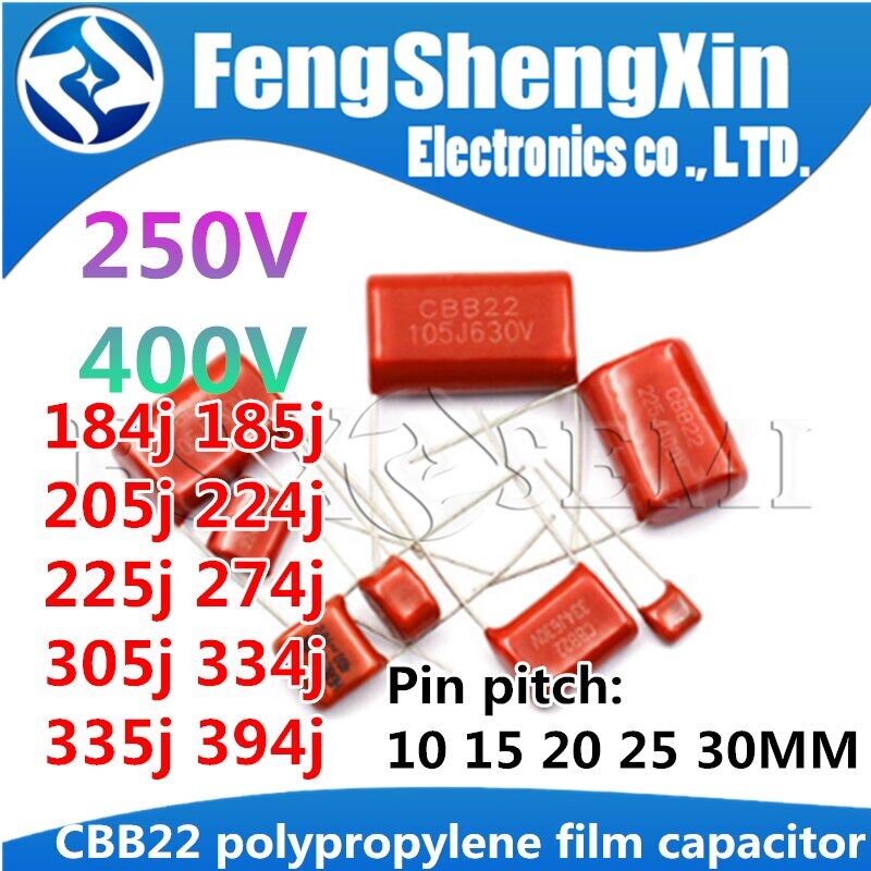 10Pcs CBB22 CBB21ตัวเก็บประจุโพรพิลีนฟิล์ม250V 400V 0.047UF 0.47UF 4 ...
