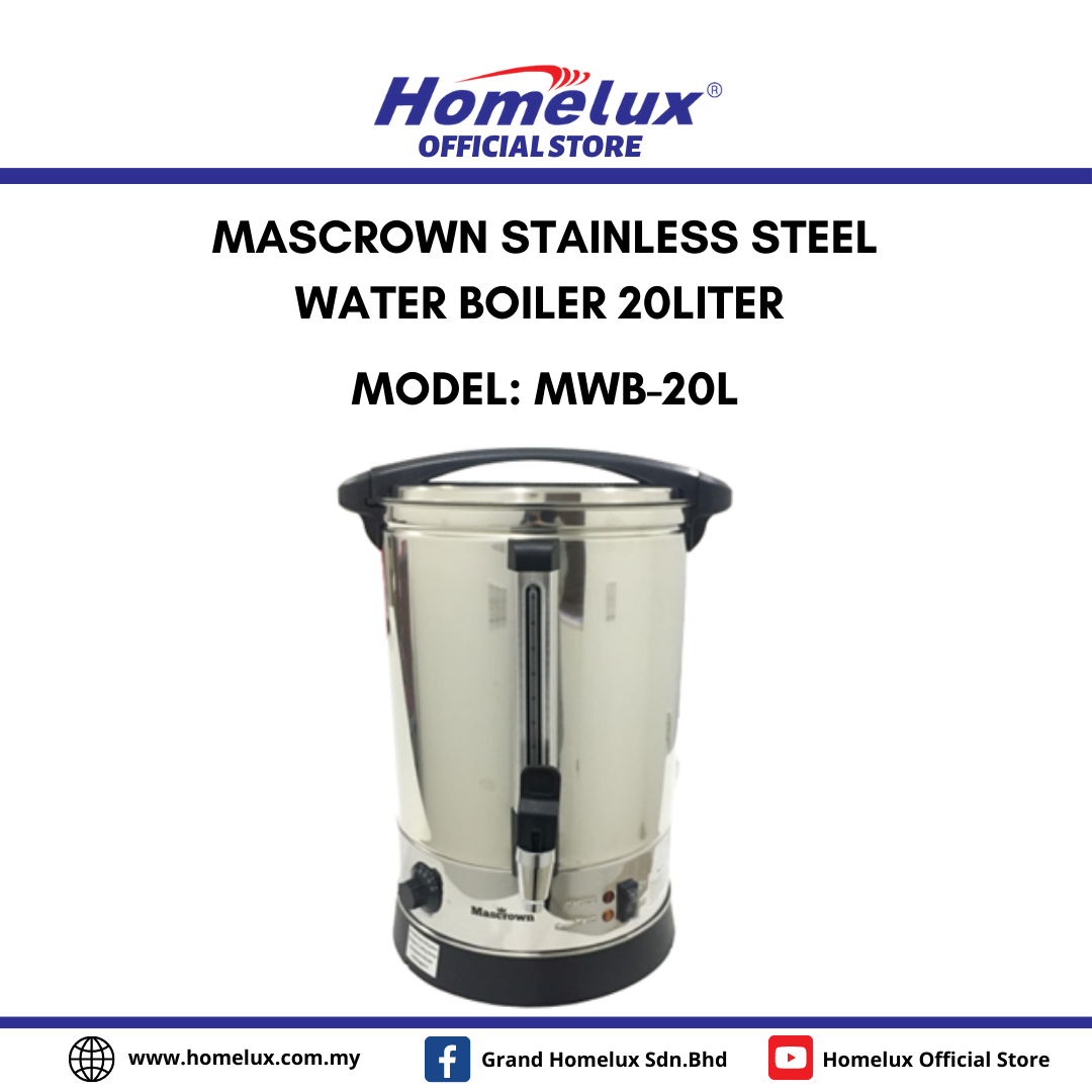 [SIRIM] MASCROWN ELECTRIC WATER BOILER 20 LITER MWB-20L | Lazada