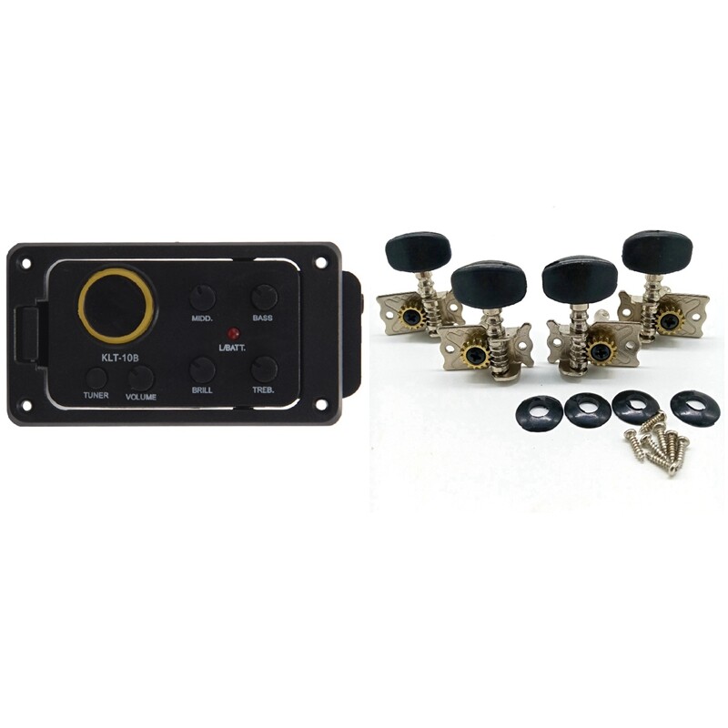 1 Set KLT-10B 4 Band EQ Equalizer Preamp Guitar Pickup & 1 Set Tuning ...