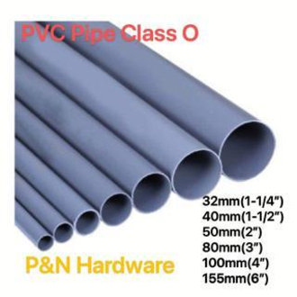 PVC PIPE(CLASS O)GREY 32MM(1-1/4''),40MM(1-1/2''),50MM(2''),80MM(3''),100MM(4"),155MM(6")1~6Feet ...