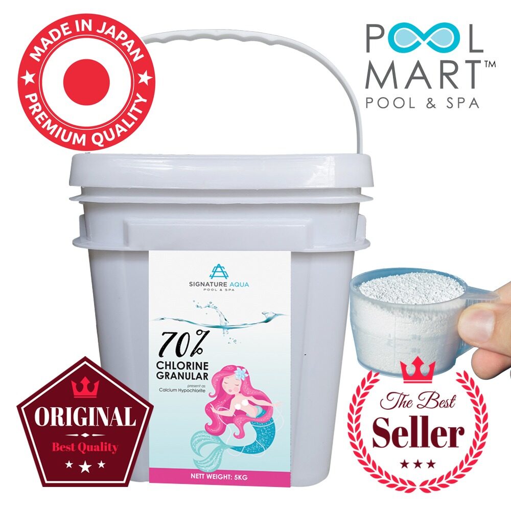 POOL MART Chlorine Powder (5kg) 70% Japan Niclon Chlorine for Swimming ...