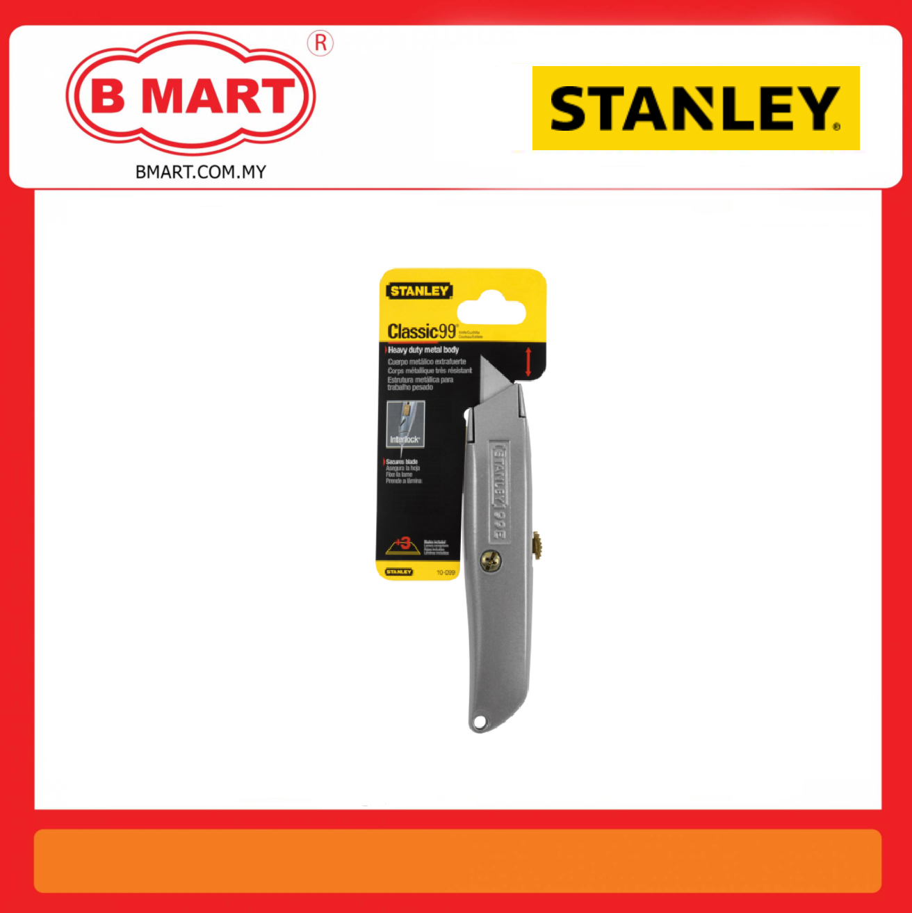 STANLEY CLASSIC 99 RETRACTABLE UTILITY BLADE 10099 | Lazada
