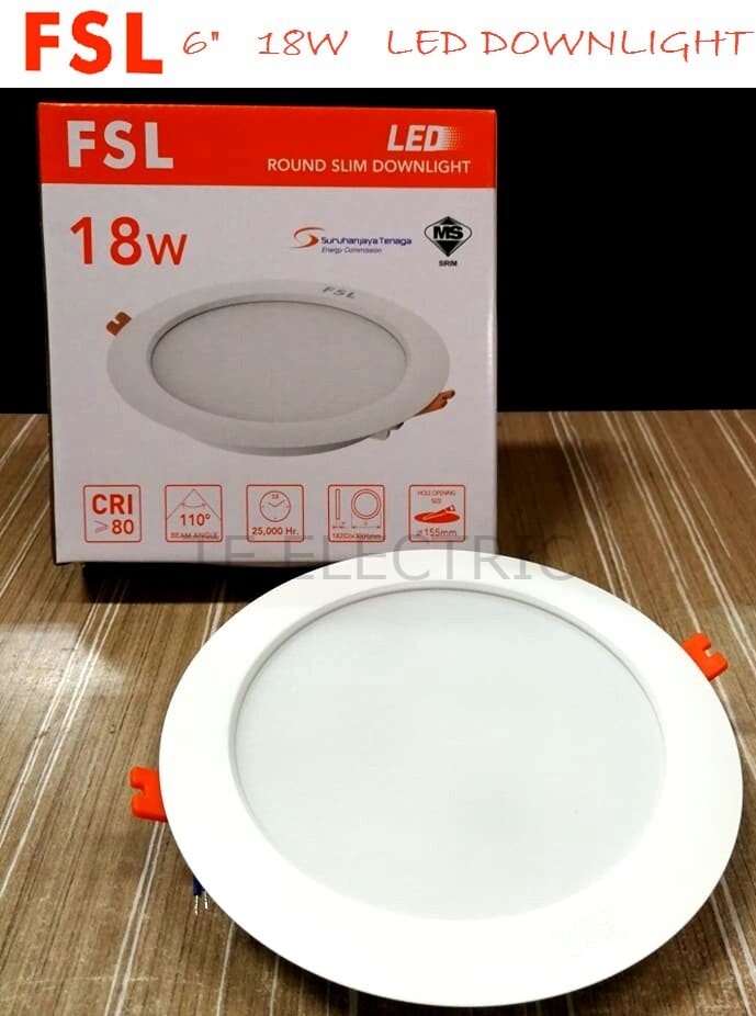 FSL 4" 12W / 6" 18W / 8" 24W LED DOWNLIGHT ROUND PANEL LAMP SIRIM BULAT ...