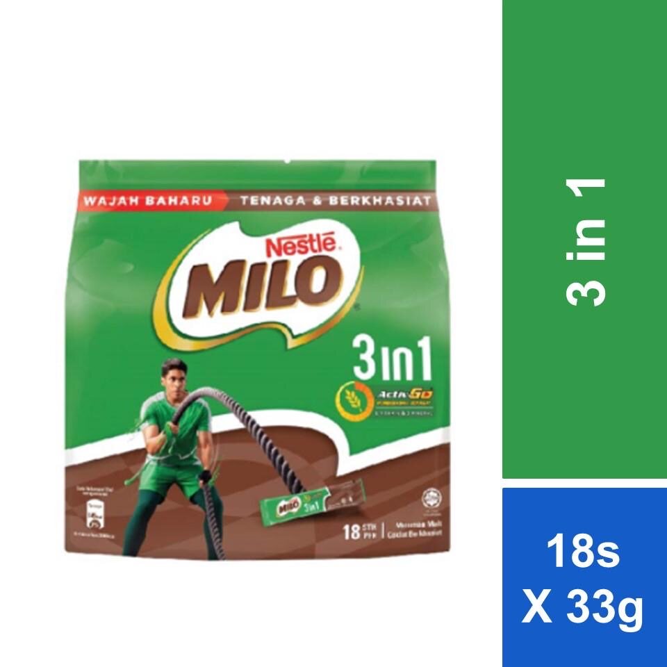 NESTLE MILO 3 In 1 Activ-Go (33g x 18's) | Lazada