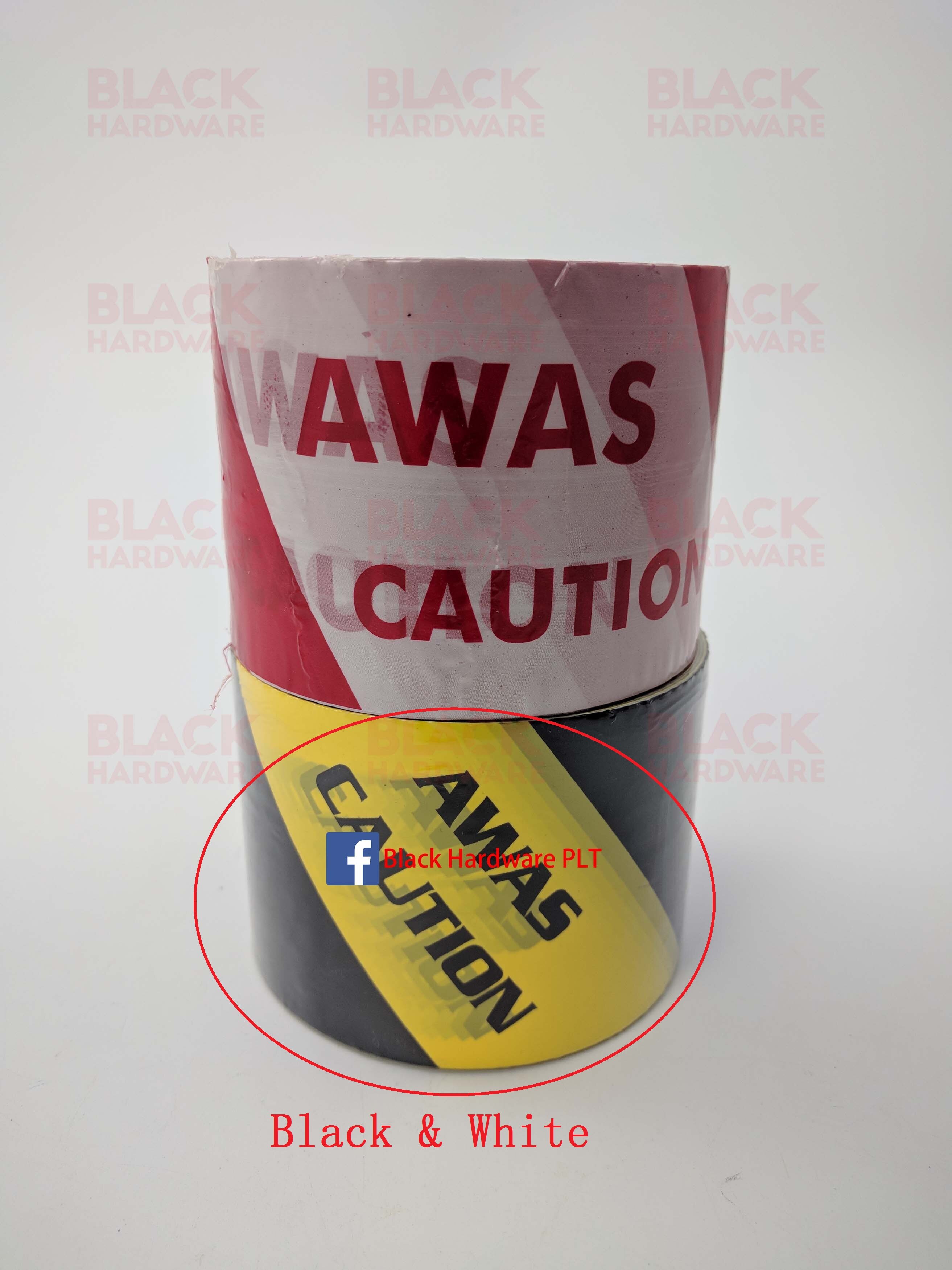 BLACK HARDWARE Warning Caution Barricade Awas Red White Hazard Safety ...
