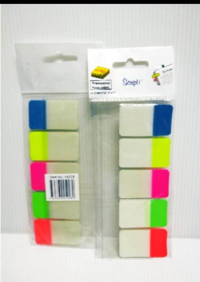 Scripti transparent neon color sticky notes removable 45928 | Lazada