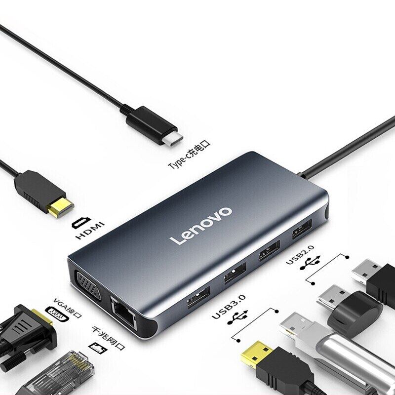 Lenovo USB Type C HUB to HDMI RJ45 card reader Lan Multi USB 3.0 PD ...
