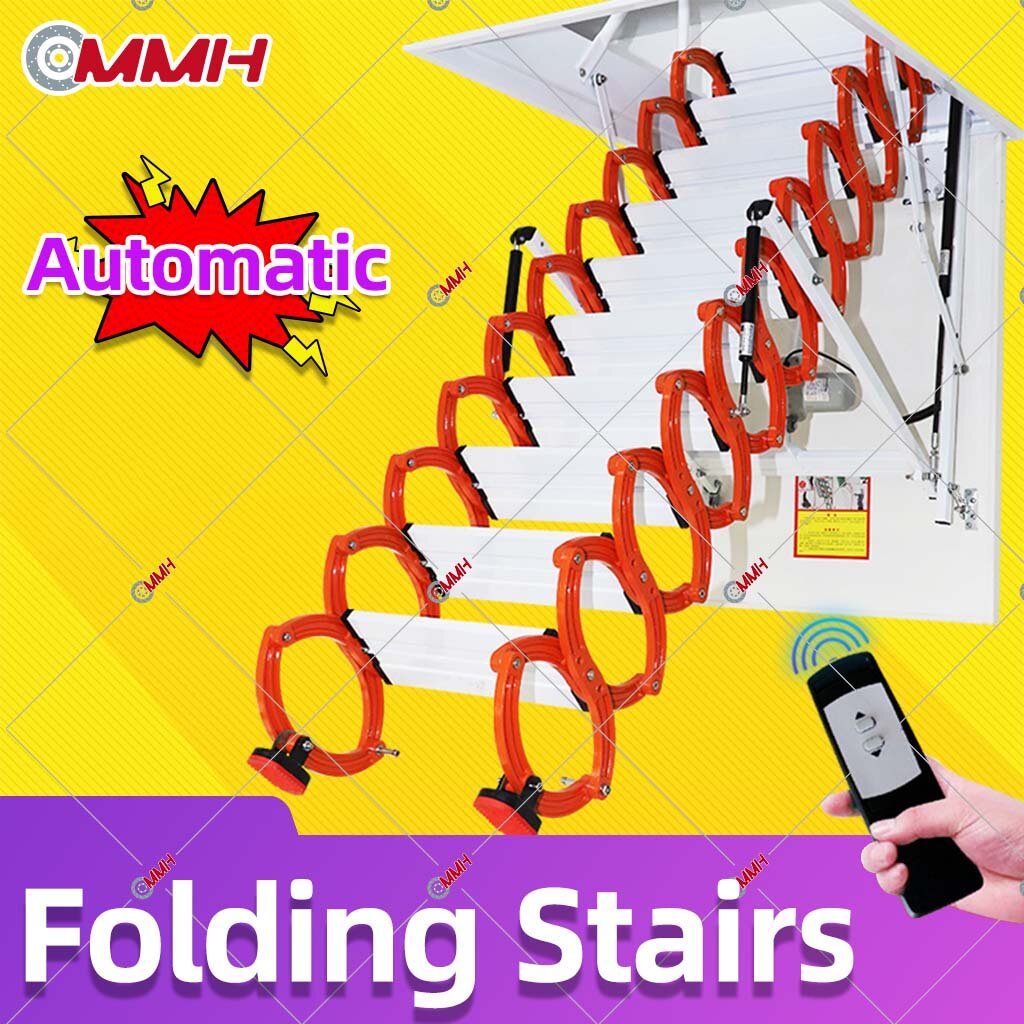 Folding stairs Automatic loft ladder Attic staircase garret stairs ...