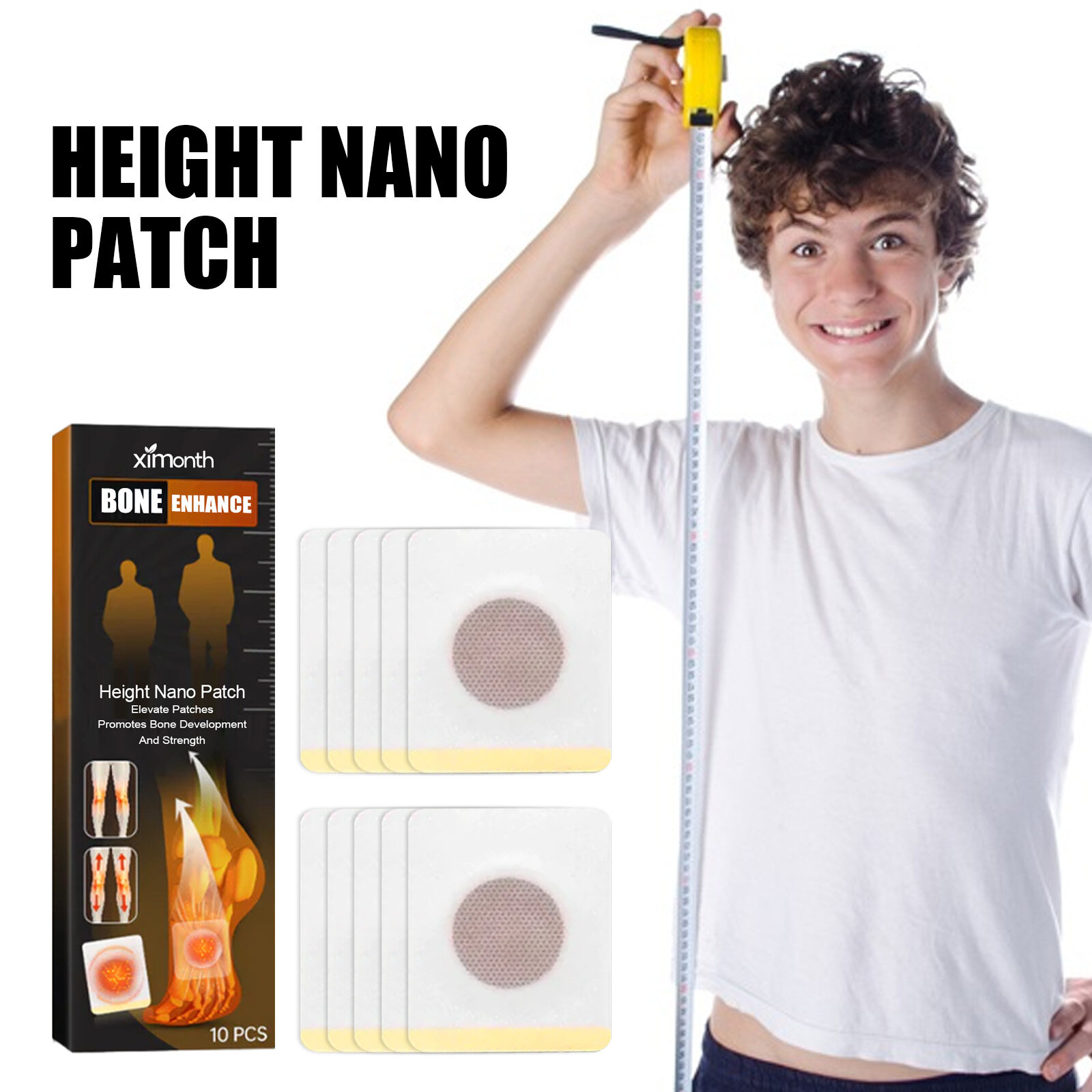 Ximonth Height Nano Patch Promote Health Bone Growth Conditioning Acupoint Sooth Massage Body ...