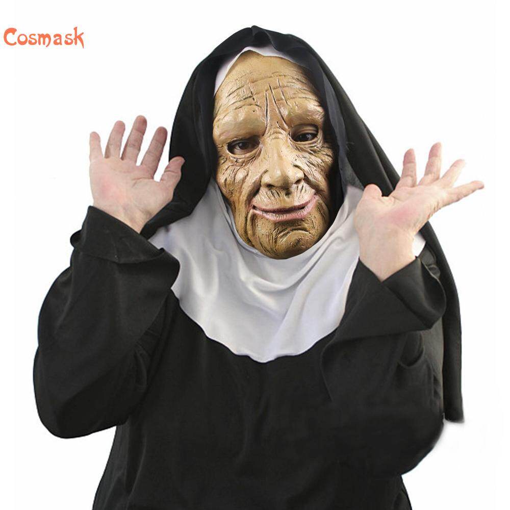 Cos The Nun With Veil Halloween Costume Props Old Woman With Headscarf ...