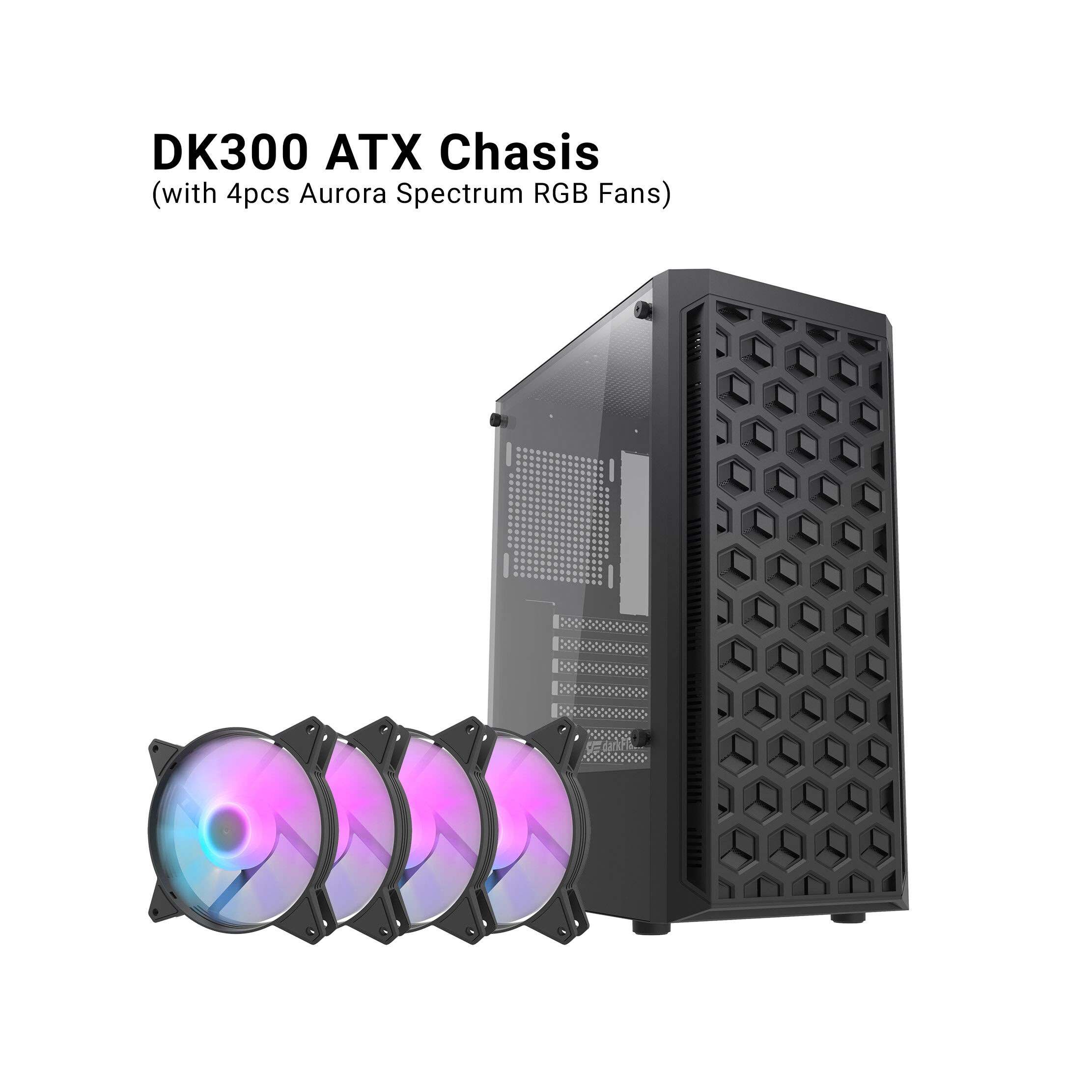 darkFlash DK300 / DK300M Series PC Casing with Rainbow RGB Fans ATX ...
