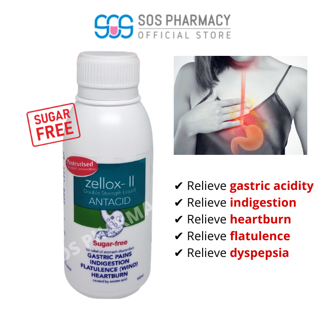 Zellox II Suspension 100ml (Relief gastric acidity ,indigestion, heartburn, flatulence ...