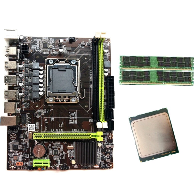 X79 1356ชุดเมนบอร์ดพร้อม Xeon LGA 1356 E5 2450 C2 Cpu 2X4GB = 8GB ...