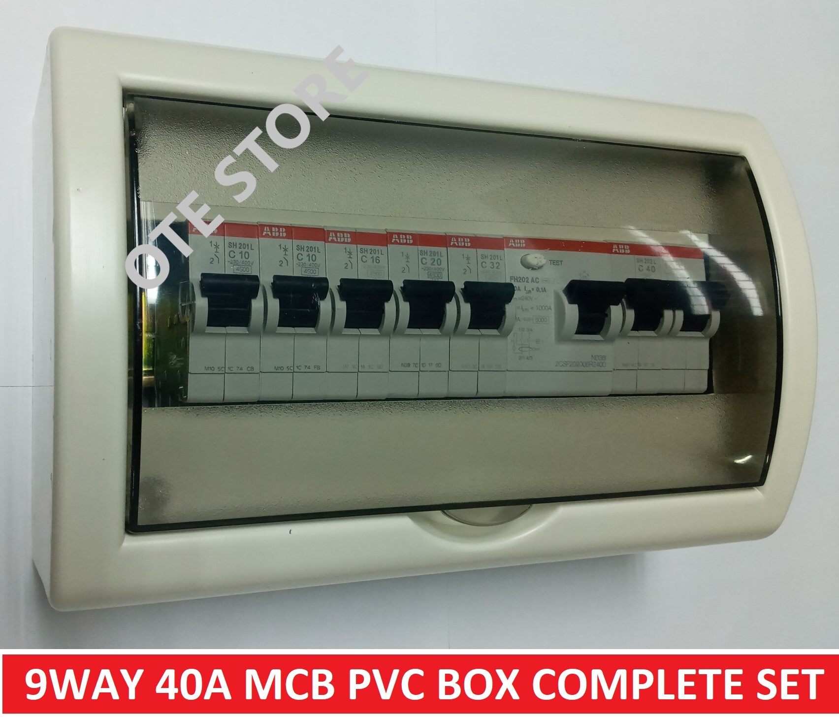 9WAY PVC MCB BOX COMPLETE SET (40A / 63A) (ABB) | Lazada