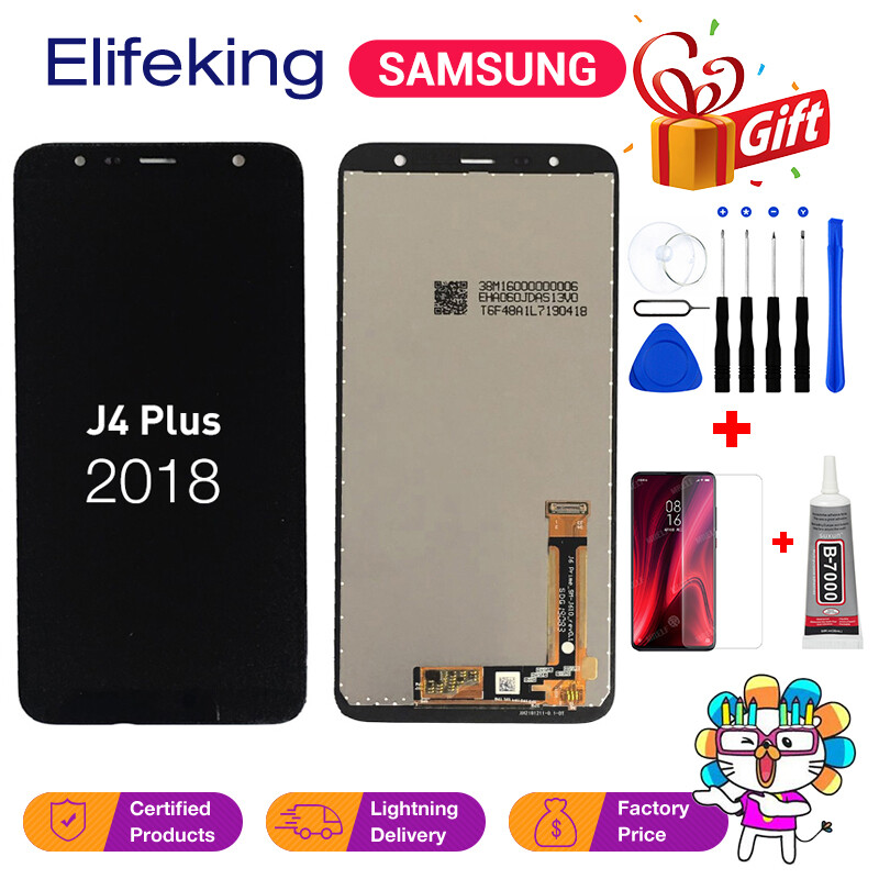 จอแอลซีดีพร้อมกรอบสำหรับ Samsung Galaxy J4 + J4บวก J415 J415F ดิจิไท ...