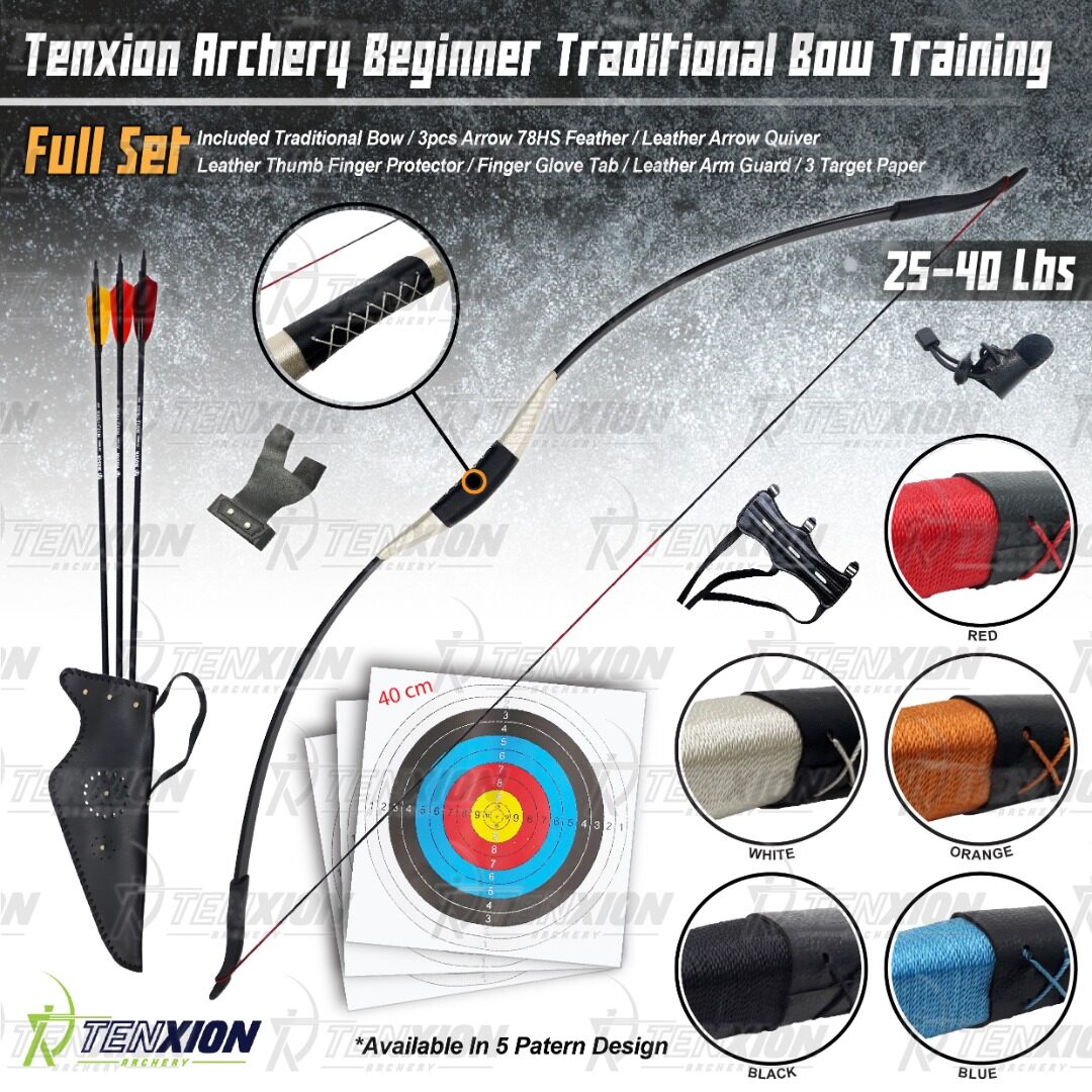 TenXion Archery Beginner Traditional Bow Busur Tradisional Anak Panah ...
